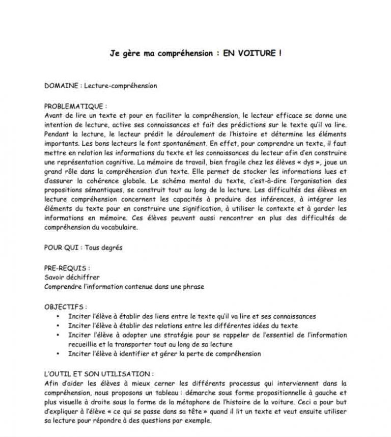 Lecture Compréhension | Methodolodys